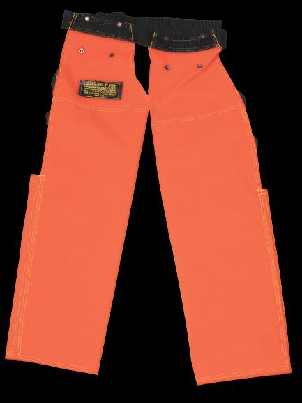 APRON STYLE CHAPS 600 DENIER POLYESTER HI VIZ ORANGE W/ BACK PADDING ...
